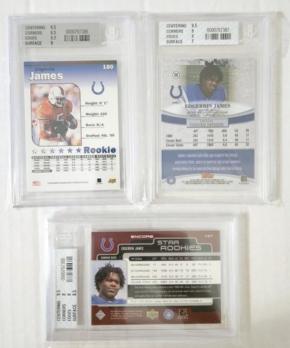 Edgerrin James Beckett BGS Rookie Lot - Upper Deck / Gold Label ...