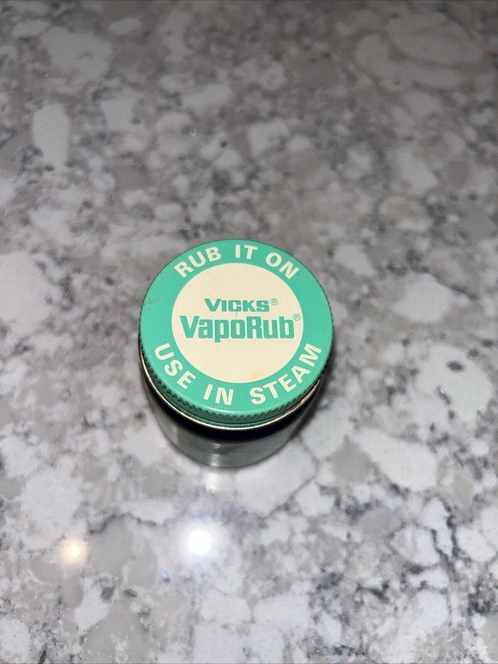 Vintage Vicks VapoRub 3 oz USED Cobalt Blue Plastic Jar with Metal Lid ...