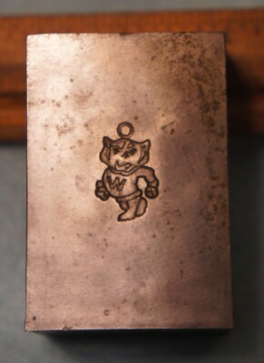 Vintage UNIVERSITY OF WISCONSIN Badger Mascot Charm STEEL STAMPING DIE ...