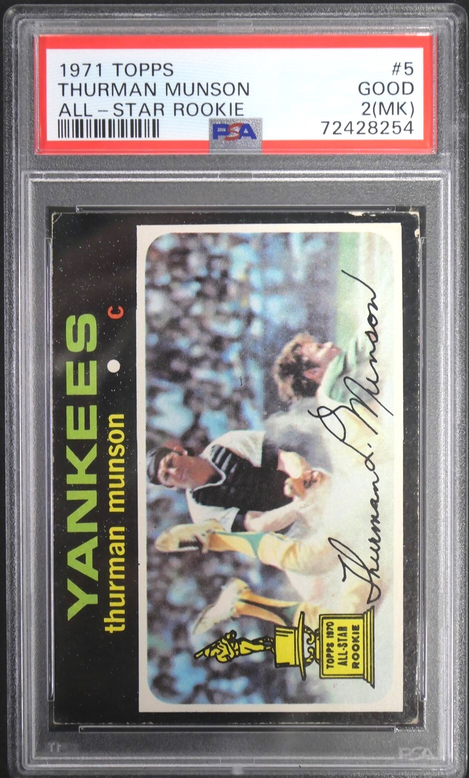 Thurman Munson Gold Cup Rookie TOPPS 1971 Baseball Card #5 PSA 2 MK | eBay
