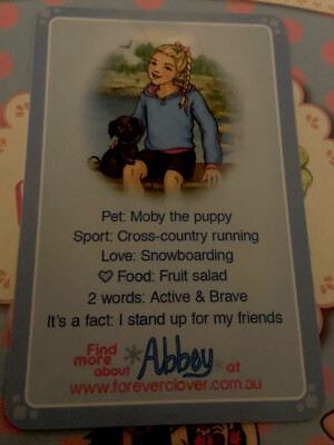 FOREVER CLOVER Girls Series Single Swap Card #137 Abbey Biography Card | eBay Australia
