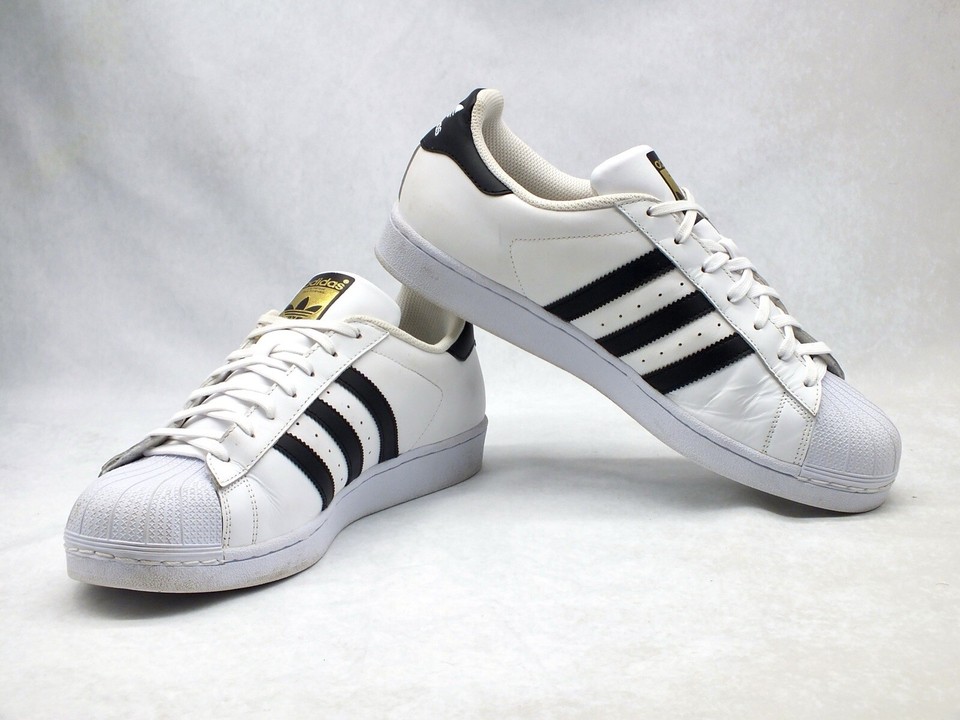 Adidas Superstar Men's Athletic Sneakers White/Blk/White PWI 001001 Sz ...
