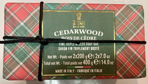 Zeni 2-Pack Cedarwood Fine Triple Milled Soap Bar, Brand New, Made in ...