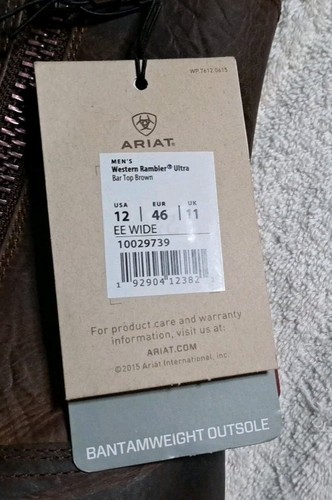 NWT ARIAT ATS Pro Men's Leather Boots Men 12EE RAMBLER ULTRA Brown ...