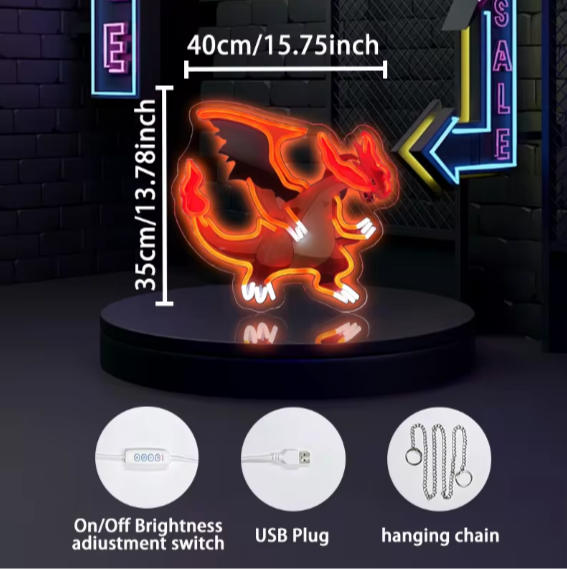 neon lights charizard | eBay UK