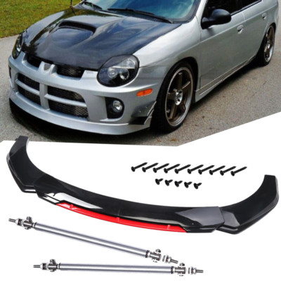 For Dodge Neon Front Bumper Lip Spoiler+Splitter Body Kit Black-Red | eBay