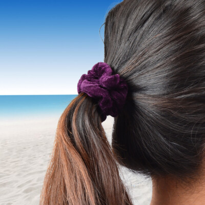 Purple Velvet Scrunchie Hair Accessory Stylish Soft Hairband for All ...