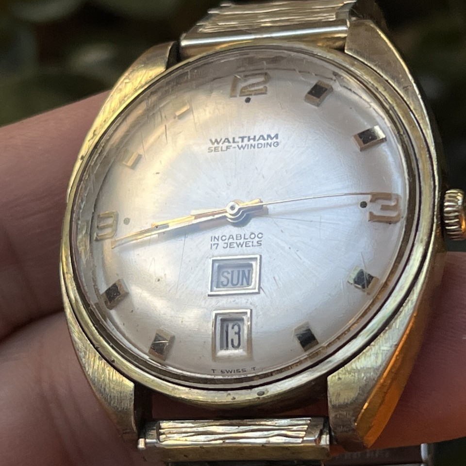 Vintage Waltham self-winding automatic incabloc swiss men's watch 10k ...