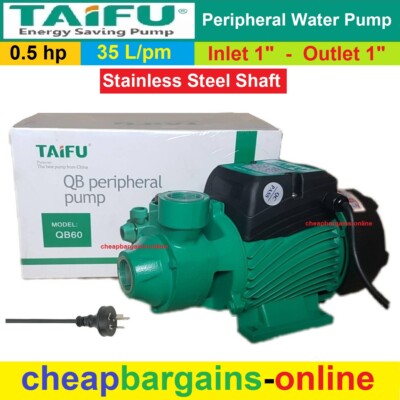 PERIPHERAL WATER PUMP DOMESTIC 35 L/pm TAIFU QB60 WATER TRANSFER PUMP 1" FITTING | eBay Australia