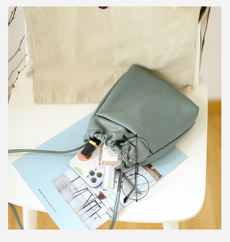 AU Women Mobile Phone Bucket Bag PU Leather Crossbody Mini Purse Wallet ...