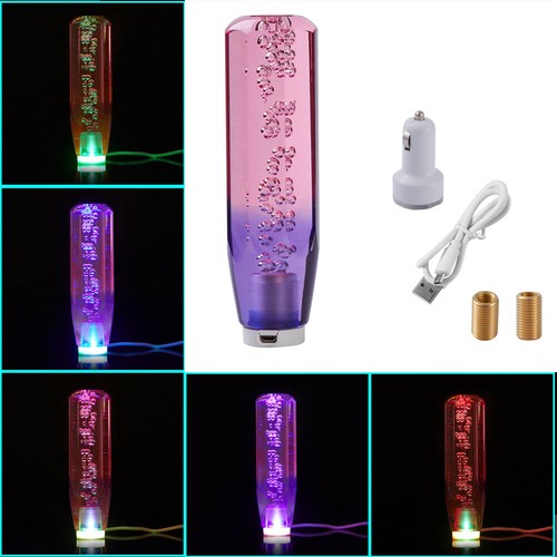 Auto Crystal Pop LED RGB Shift Knob Stick Multicolor Gear Shifter Pink ...