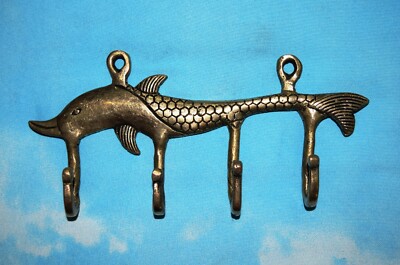 Handmade Brass Dolphin Wall Hook Clothes Key Chin Coat Bag Jacket ...