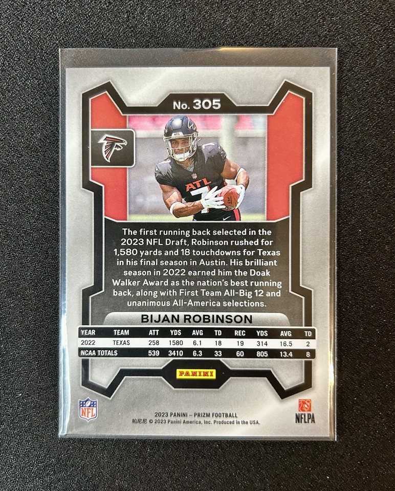 2023 Prizm Football - Atlanta Falcons Bijan Robinson Rookie Card | eBay