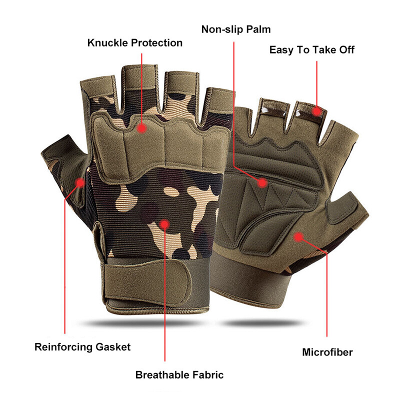 Motorcycle Motorbike Half Finger Gloves ATV UTV Racing Riding Cycling ...