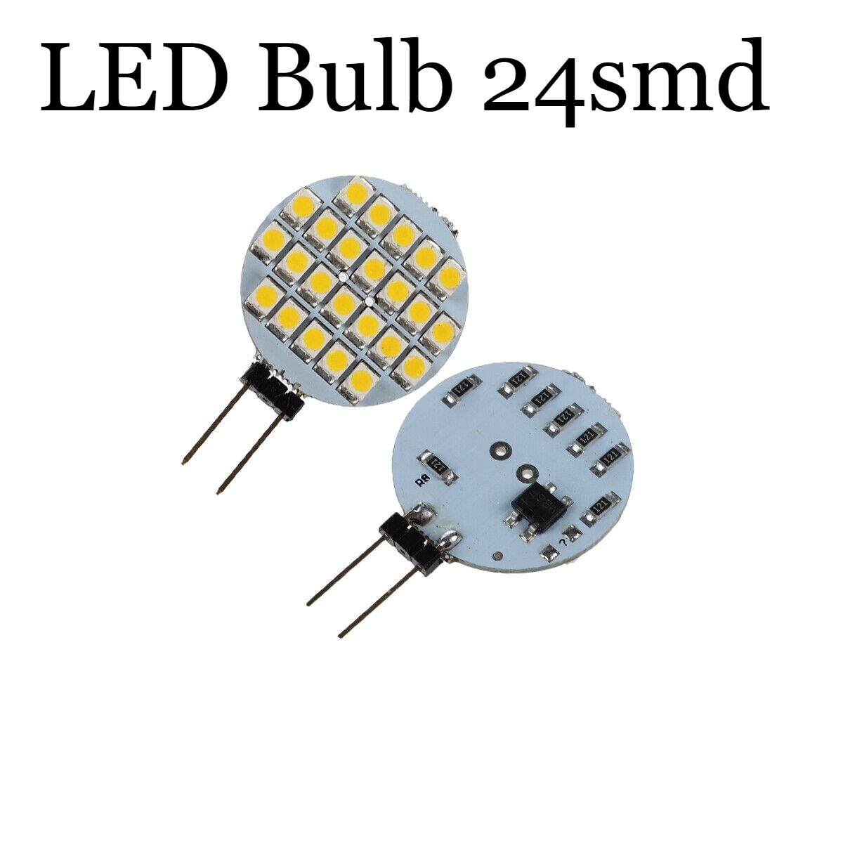 G4 Caravan Boat LED Bulb 12smd / 24smd Disc Bulbs 12V DC Warm White | eBay