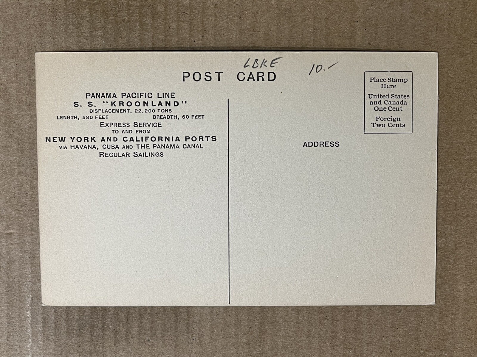 Postcard SS Kroonland Ship Panama Pacific Line Ocean Liner New York ...