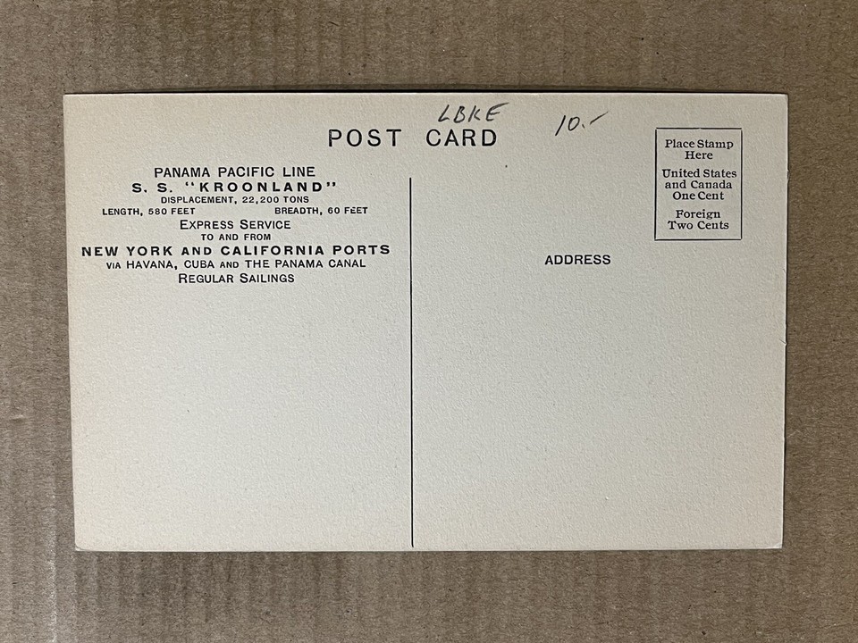 Postcard SS Kroonland Ship Panama Pacific Line Ocean Liner New York ...