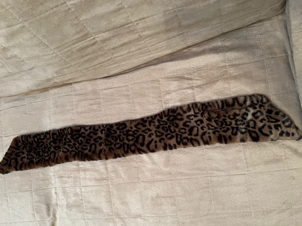 Leopard Animal Print Faux Fur Neck Scarf Wrap with Lambswool/Angora ...