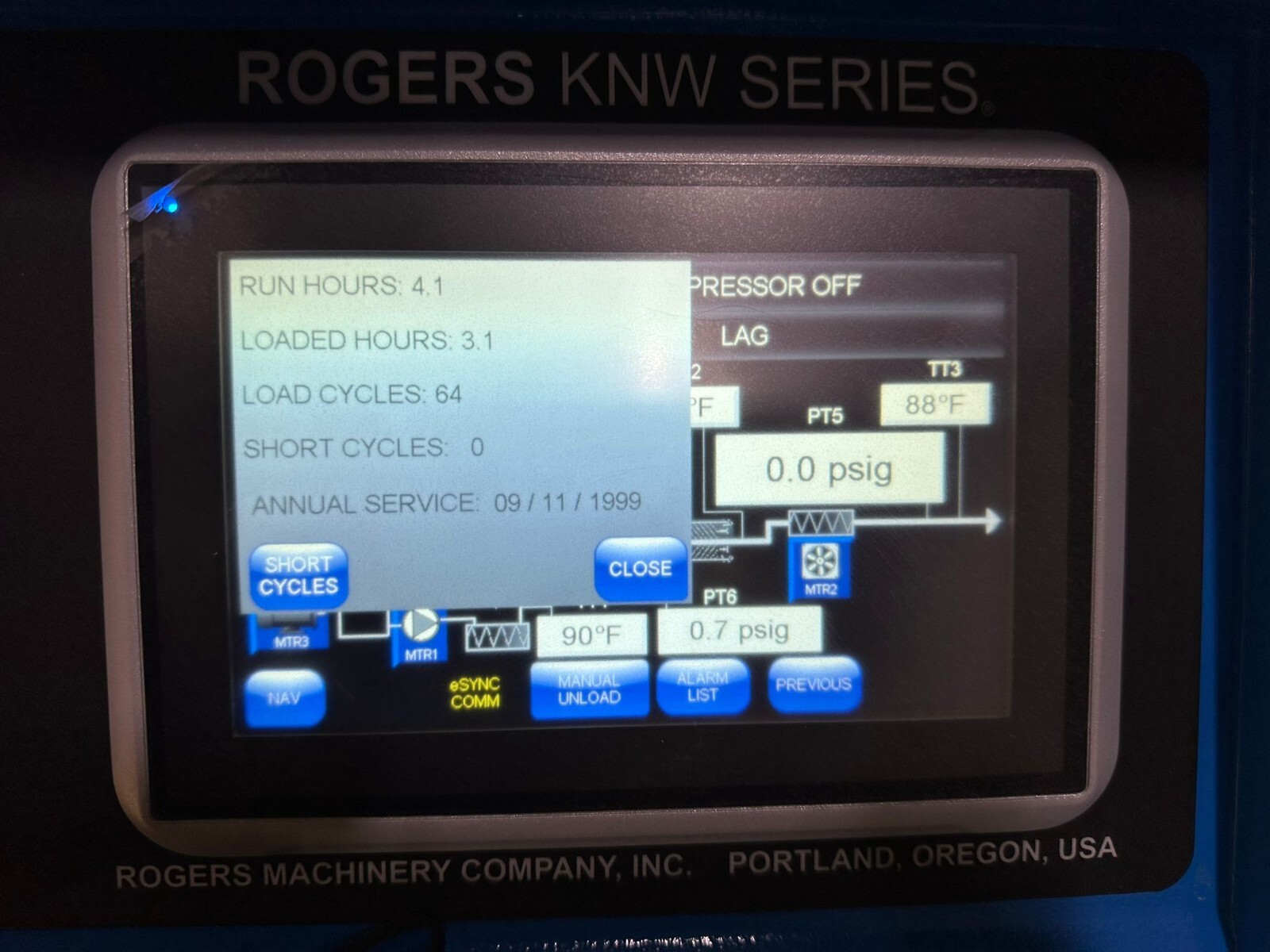 KOBELCO OIL FREE, KNW SERIES, 40 HP AIR COMPRESSOR '' TWO STAGE, 41 HRS ...