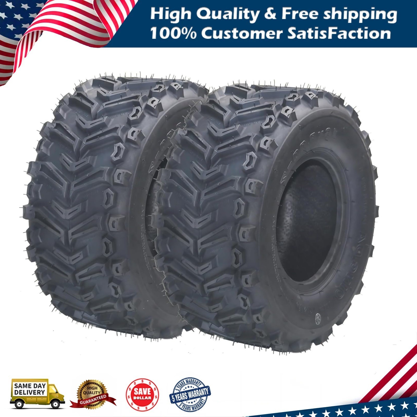 2 PCS 16x8-7 16x8x7 ATV UTV Tires 16 8 7 16x8.00-7 16x8.00x7 Go Kart ...