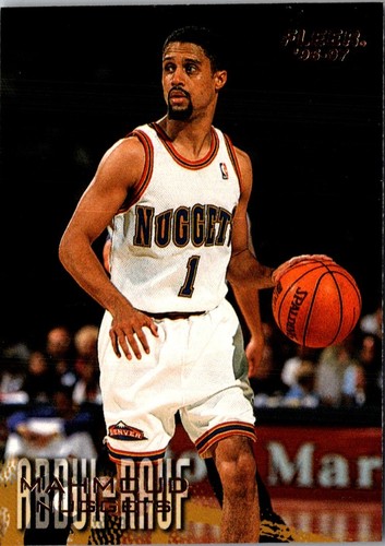 1996 Fleer European Mahmoud Abdul-Rauf #25 Denver Nuggets Basketball ...