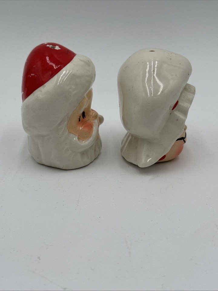 Vintage Mr & Mrs Santa Claus Head Side Eye Christmas Salt & Pepper ...