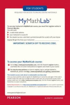 MyMathLab- Glue-in Access Card - PRINTED ACCESS CODE 9780321431301| eBay
