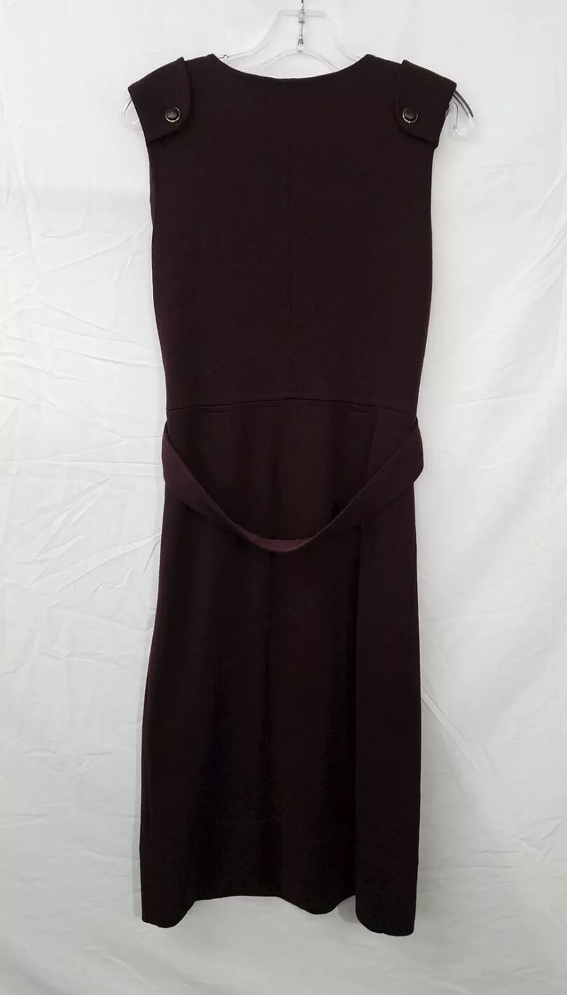 Tory Burch Declan Tab Dress Wool Sheath Dress Plum Si… - Gem