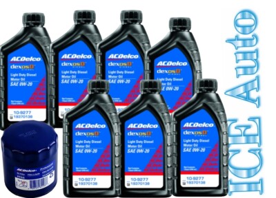 7 Qts 19370138 AC Delco Motor Oil 0W-20 Dexos D 109277 GM 3.0 Diesel ...
