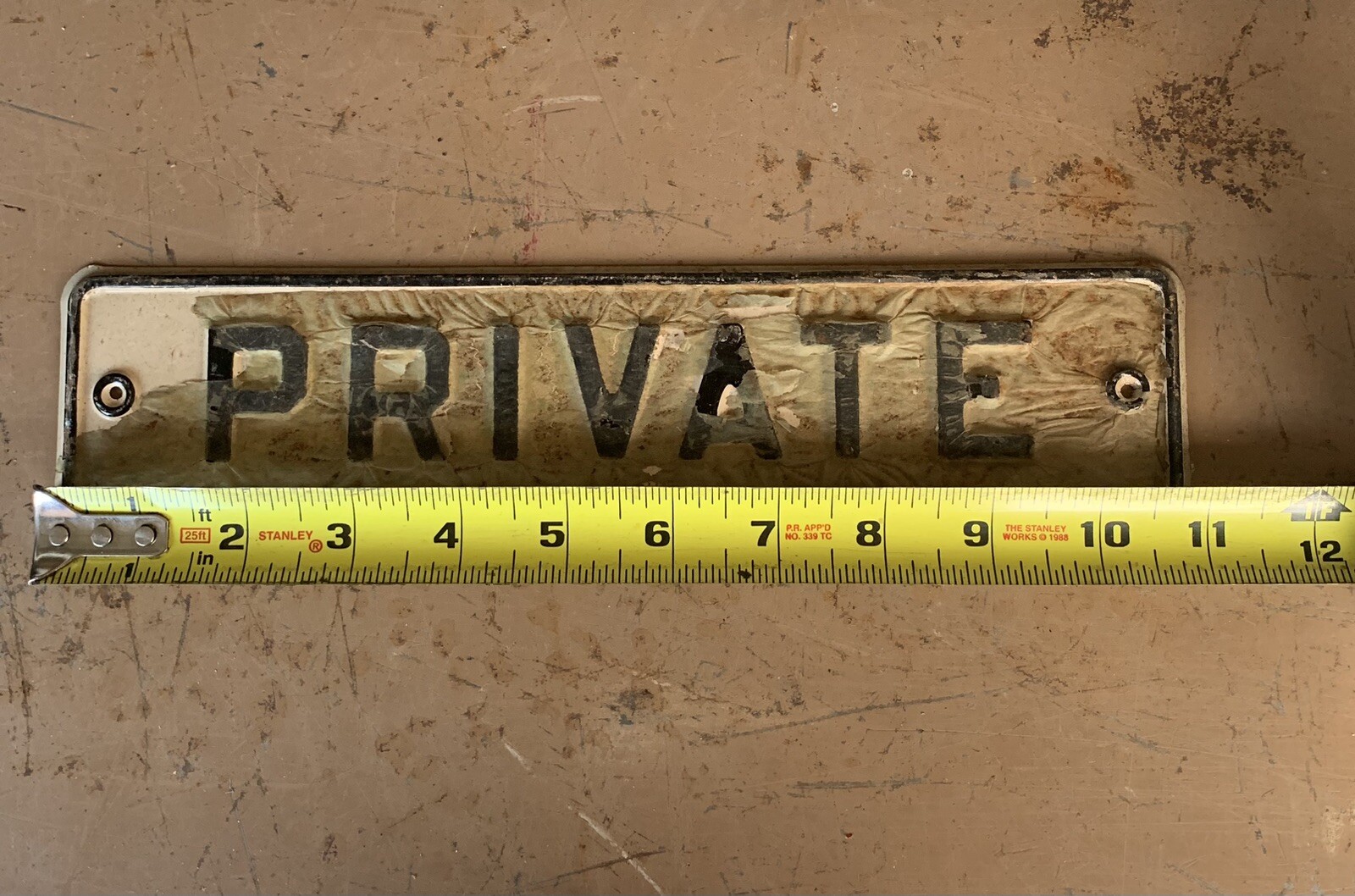 VINTAGE 1950’s Embossed Private Sign 11”x2.5” | eBay