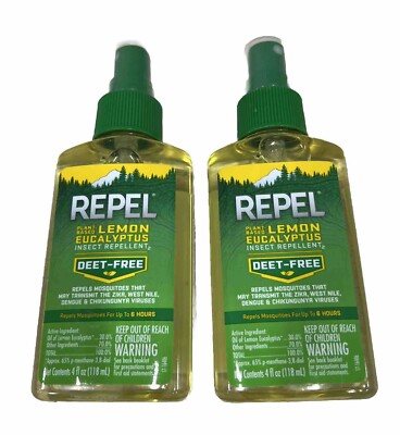 REPEL Plant-Based Lemon Eucalyptus Insect Repellent DEET-FREE 4 Oz Each ...