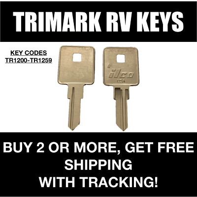 2 Trimark lock keys for Camper RV Motorhome cut to code key codes ...