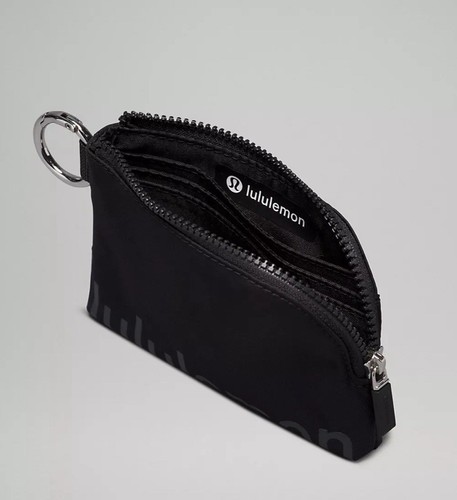 Lululemon Black Clippable Card Pouch Wallet Waterproof Key Coin Lulu Go ...