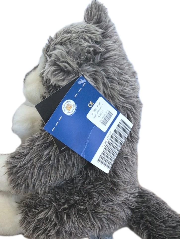 BAB Build-A-Bear Workshop WWF Gray Wolf Plush 15" 2009 Collectibear ...