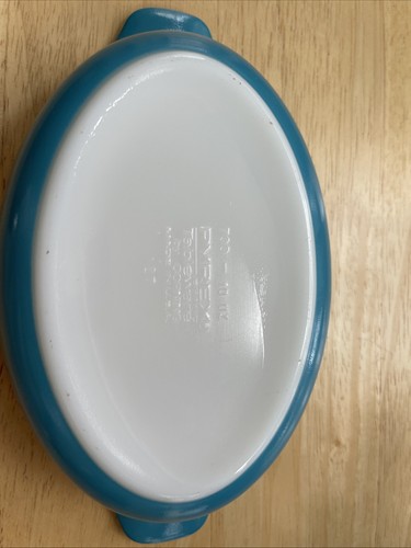 PYREX 10oz HORIZON BLUE PIXIE 700 ml Au Gratin Dish Opal Glass 1971-72 ...