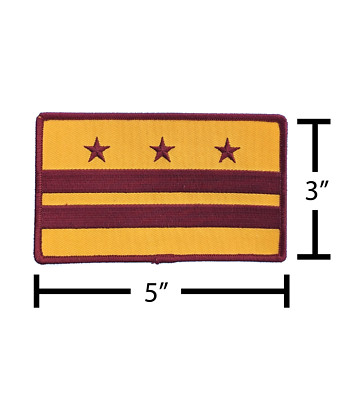 WASHINGTON DC FLAG Patch LARGE embroidered Burgundy And Gold commanders ...