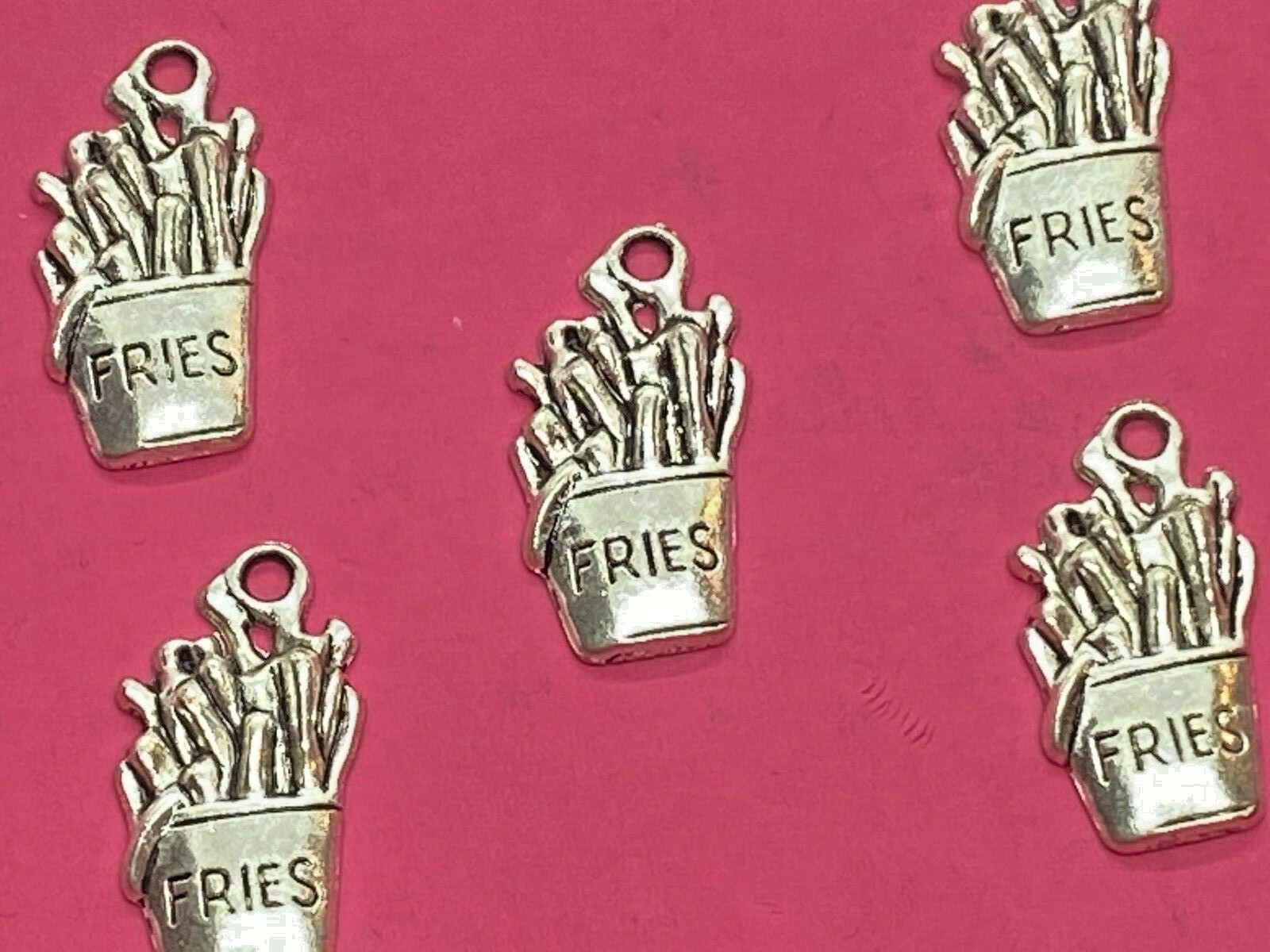 Tibetan Silver Fries Charms - 5 per pack - french fries/chips/fast food ...