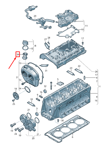 VW TOURAN 5T Engine Oil Filler Tube 06K103281A | eBay Australia