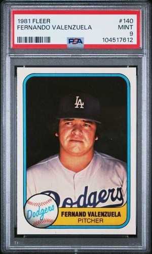 1981 Fleer Fernando Valenzuela Rookie #140 PSA 9 MINT Los Angeles ...