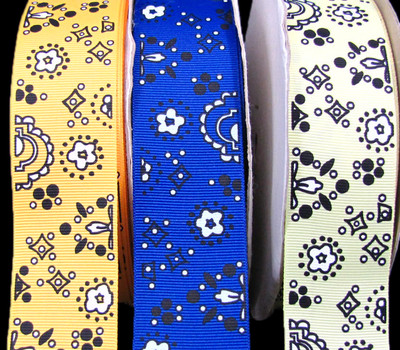 5 Yards Bandana Western Cowboy Cowgirl Country Grosgrain Ribbon 1.5"W ...