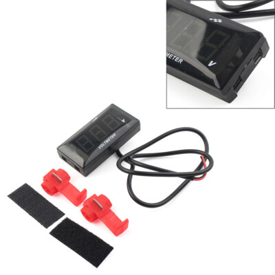 Digital LED Display Voltmeter Voltage Gauge Panel Meter Kit Motorcycle ...