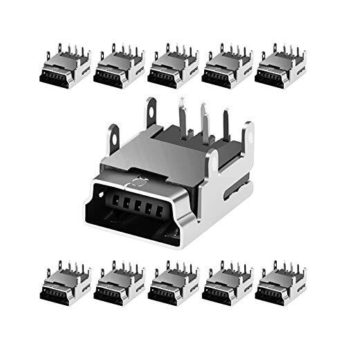 Mini Usb Type B Female Socket 10 Pcs 5pin Right Angle Dip Jack ...
