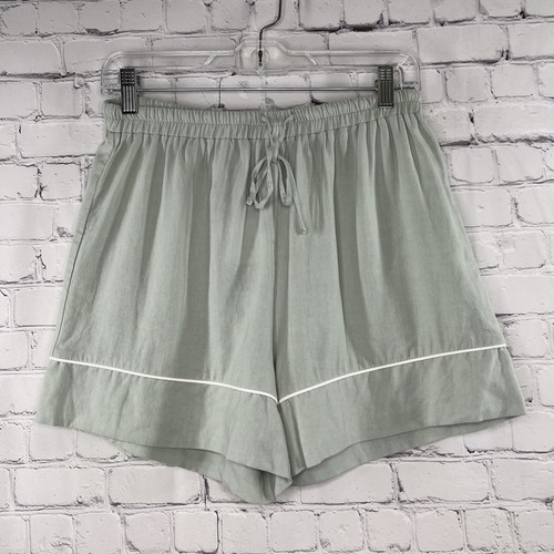 Zara Shorts Pullon Drawstring Linen Blend Mint Green NWT S | eBay