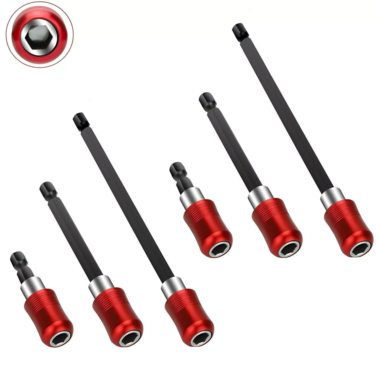 6Pcs 1/4 Hex Shank Quick Release Magnetic Screwdriver Extension Holder ...