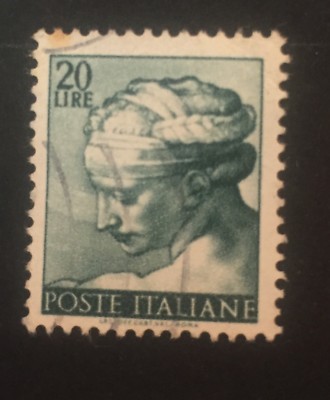 FRANCOBOLLO POSTE ITALIANE LIRE 20 VERDE, VOLTO DI DONNA - usato - | eBay