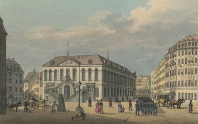 DRESDEN - Neumarkt & Johanneum - J.C.A. Richter - Umrissradierung, um ...