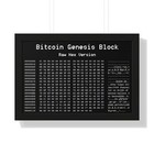 Bitcoin Genesis Block Poster - Crypto Art Wall Decor for Bitcoin ...