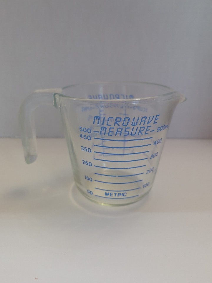 Vintage 2 Cup/1 Pint Pyrex #516 Microwave Measure Cup Blue Lettering ...