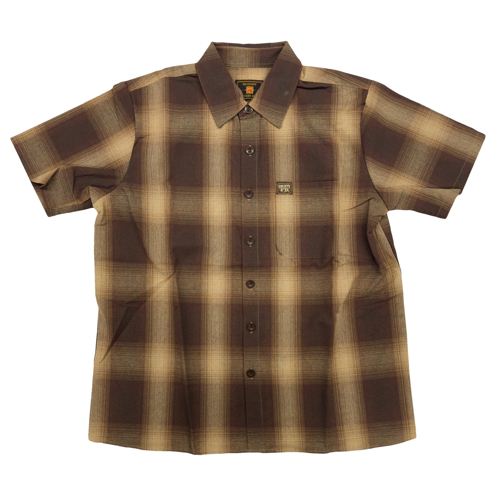 FB County Short Sleeve Checker Flannel Shirt | eBay