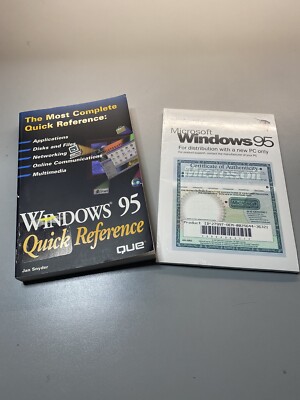Microsoft Windows 95 Quick Reference Guide book | eBay
